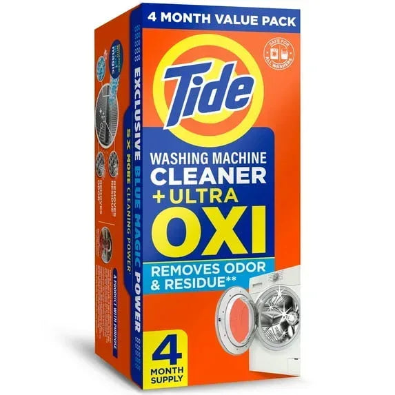 Tide Washing Machine Cleaner with Oxi Powder, Odor Eliminator and Wash ...