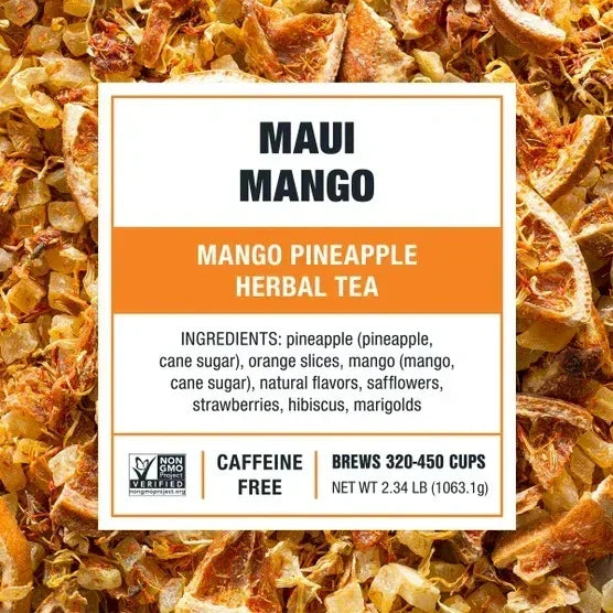 Tiesta Tea Maui Mango Herbal Loose Leaf Tea Bundle, Two 1 lb. Bags & 5 ...