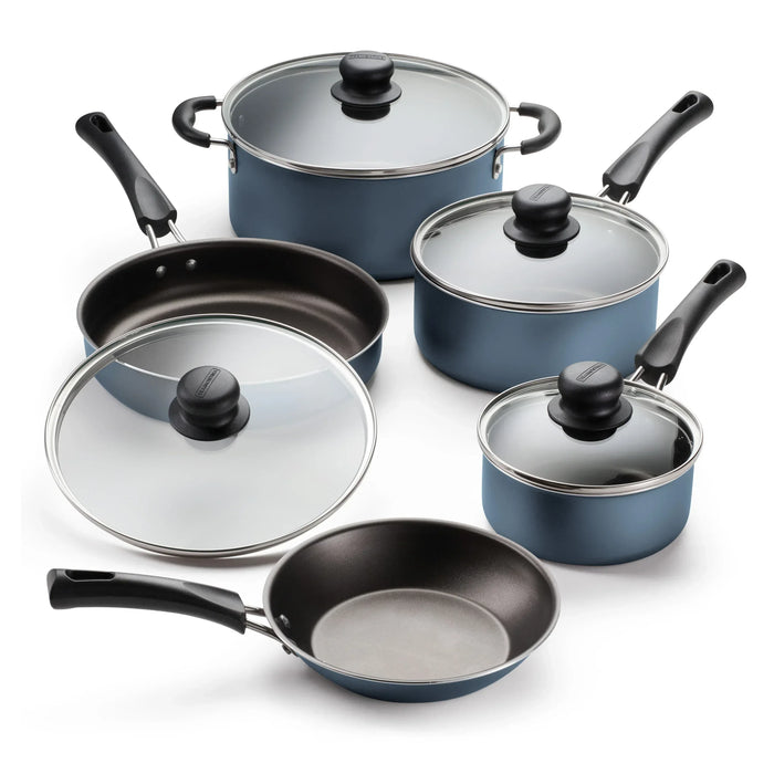 Tramontina 9-Piece Non-stick Cookware Set Blue– Brands For Less USA