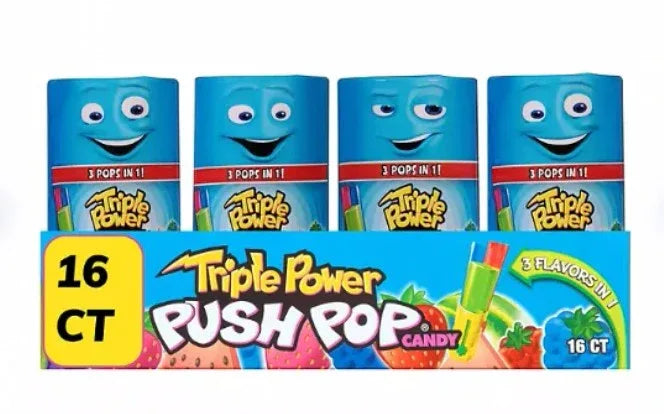 Triple Power Push Pop Candy, 16 ct.– Brands For Less USA