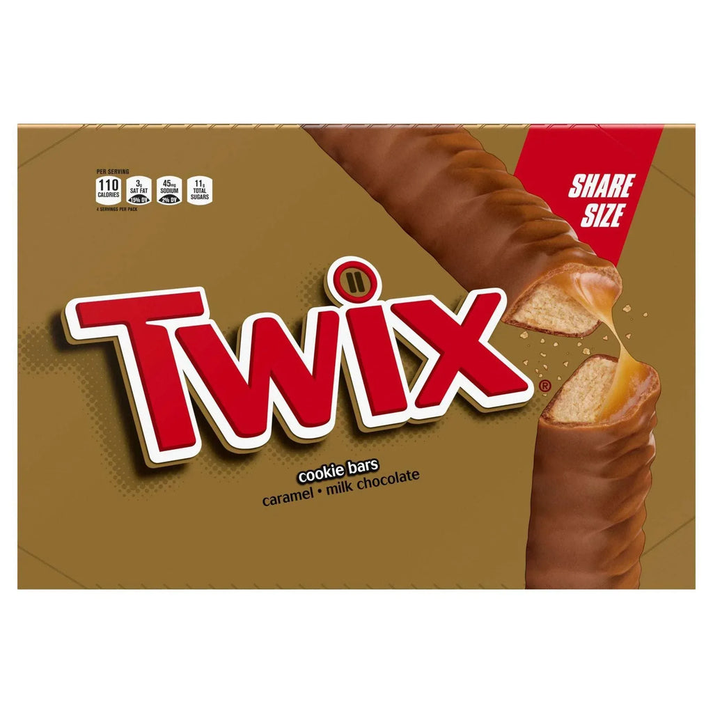 Twix Share Size Chocolate Caramel Cookie Candy Bar, 3.02 oz, 24-count ...