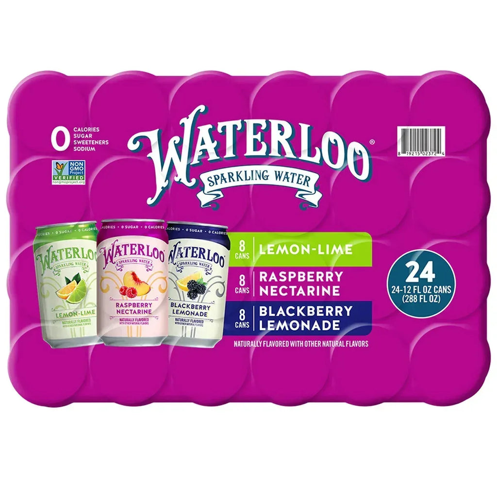 Waterloo Sparkling Water, Variety Pack, 12 fl oz, 24-count– Brands For ...