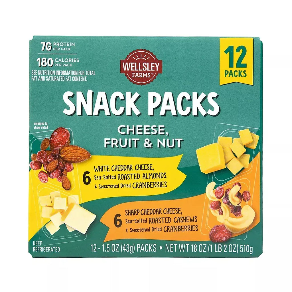 Wellsley Farms Cheese Fruit & Nut Snack Packs, 12 pk.– Brands For Less USA