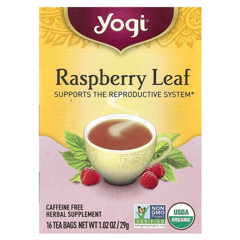 Yogi Tea, Raspberry Leaf, Caffeine Free, 16 Tea Bags, 1.02 oz (29 g ...