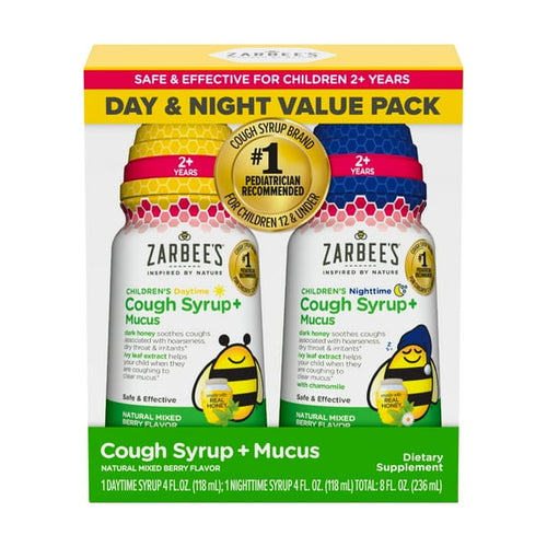 Zarbee's Children’s Cough Syrup + Mucus Day & Night Pack, 2 × 4 fl oz ...