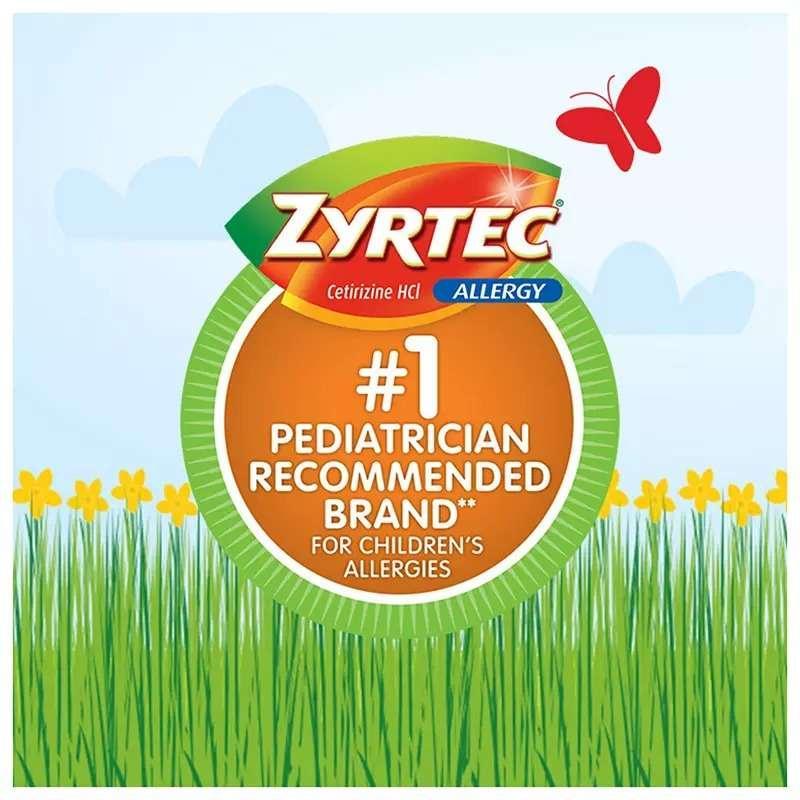 Zyrtec Children’s 24-Hour Allergy Relief Syrup, Grape Flavor, 4 fl oz ...
