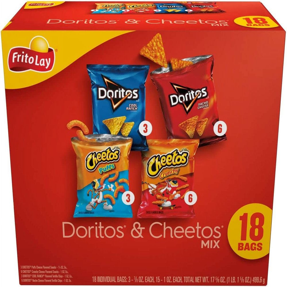 Doritos & Cheetos Mix Variety Pack Snack Chips, 18 Count Multipack ...