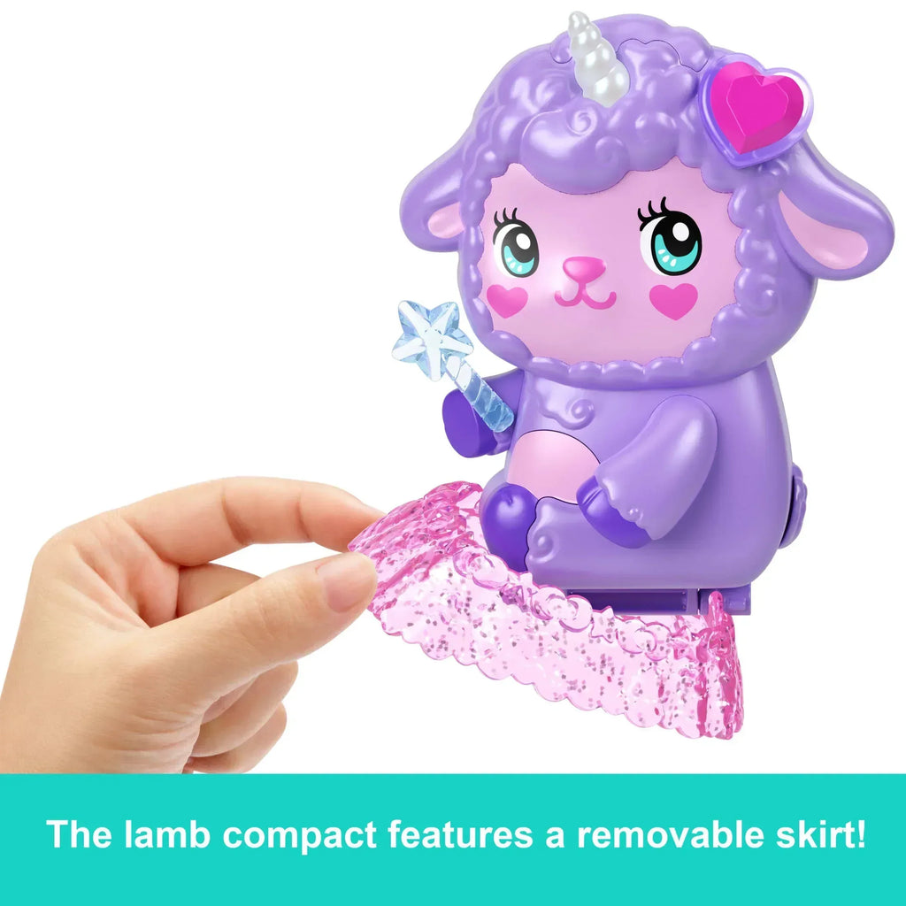 Polly Pocket Cozy Dreamland Lamb Compact Playset with 1 Micro Doll and ...
