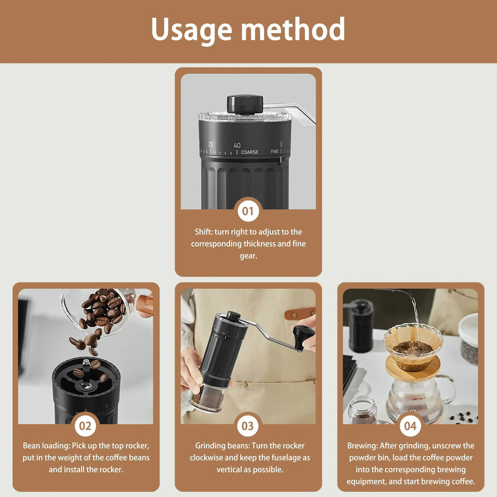 Hand Coffee Grinder, LHKLUK Adjustable Coffee Grinder, Textured ABS Bo ...