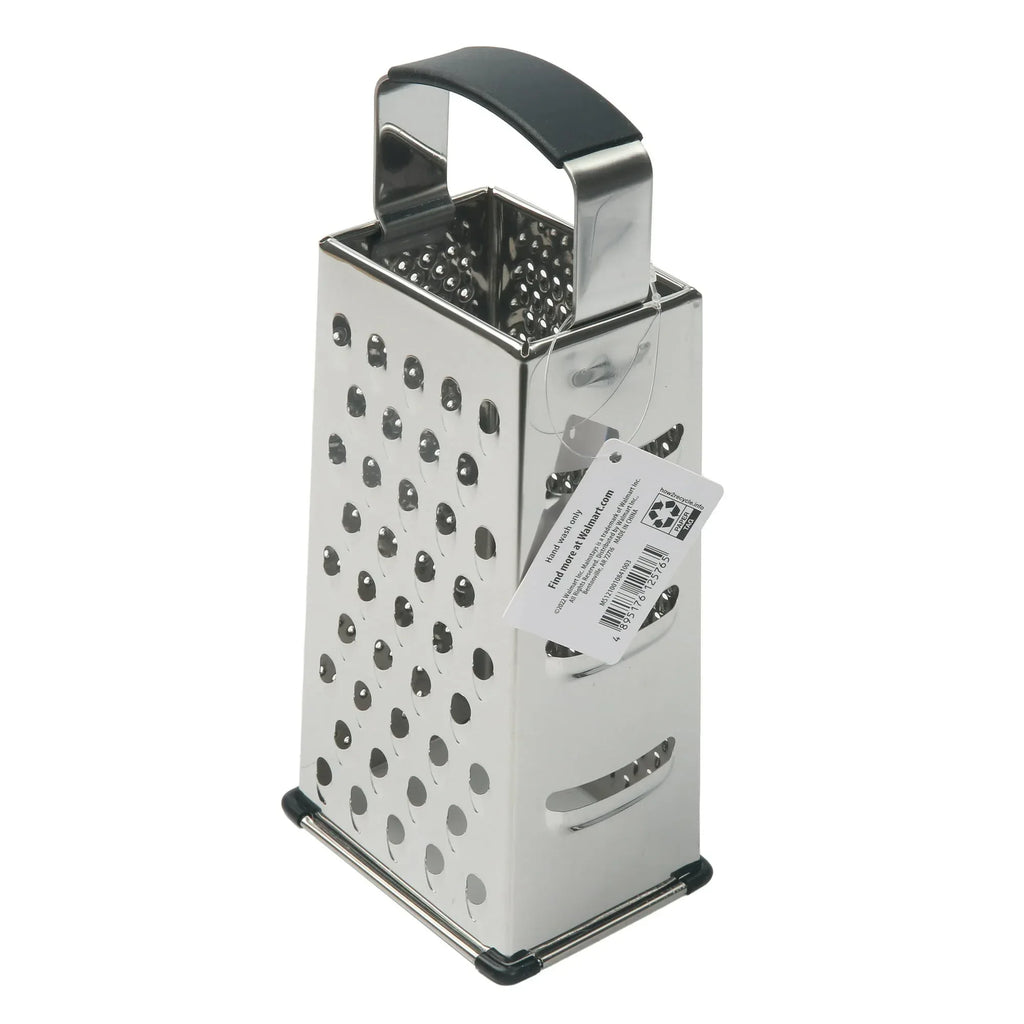 Mainstays Soft Grip Stainless Steel Grater 9" 4 Sided Silver– Brands ...