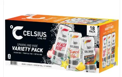 Celsius Sparkling Energy Drink, Variety Pack, 12 fl oz, 18-count ...