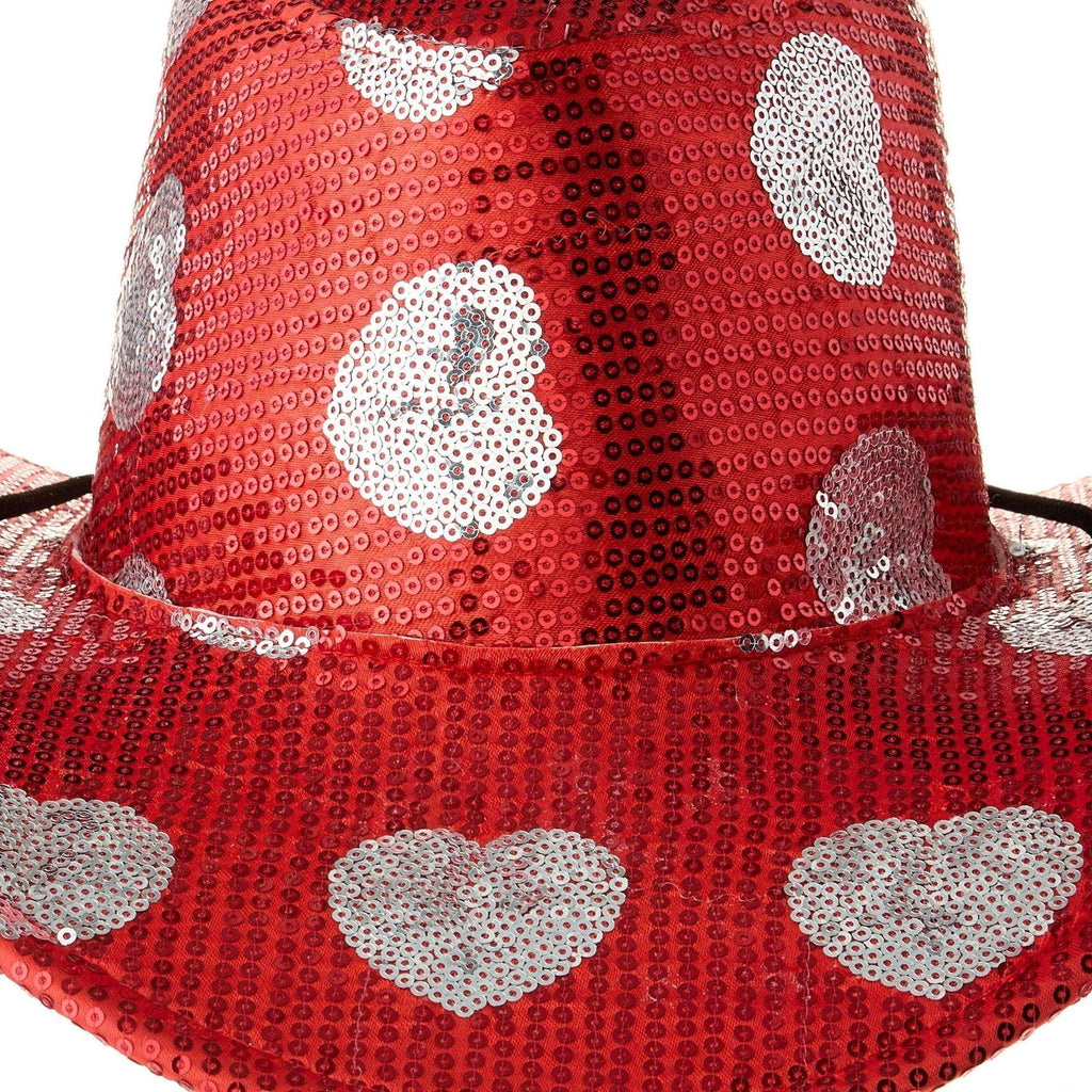 Sequin Hearts Cowboy Hat, Red and Silver, Valentine's Day by Way To Ce ...