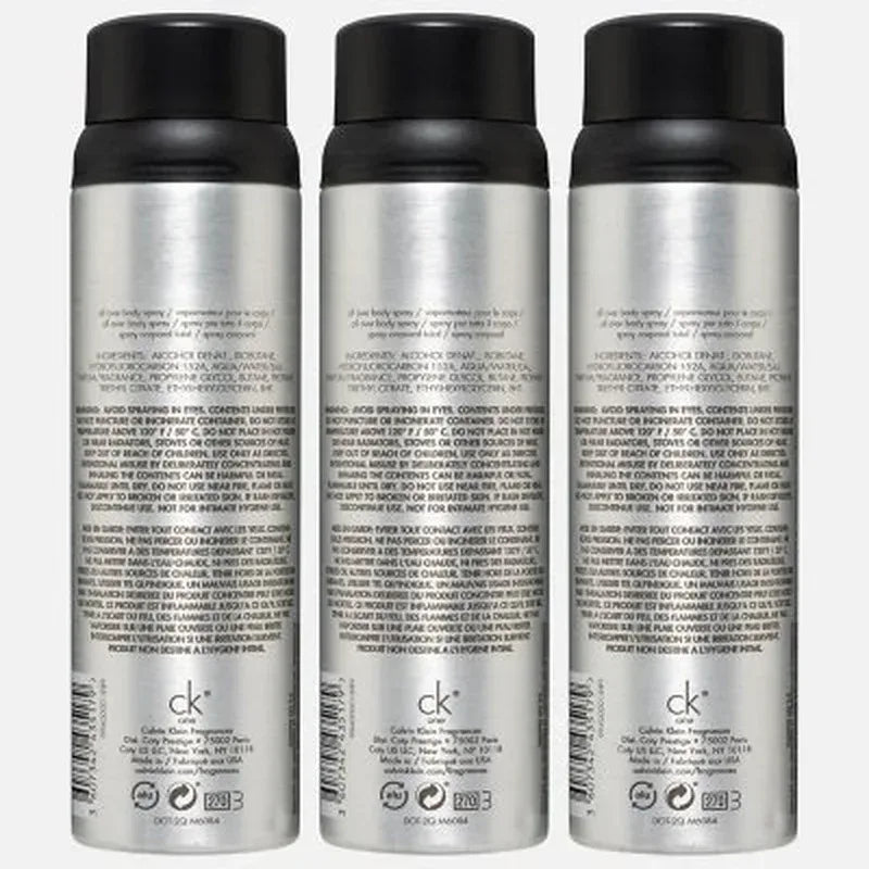 Calvin Klein CK One Body Spray, 5.4 Oz, 3 Pk– Brands For Less USA