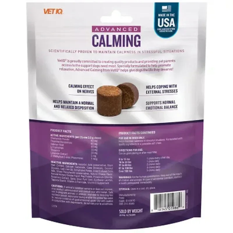 VETIQ Advanced Calming Soft Dog Chews, Hickory Smoke Flavored (60 Ct ...