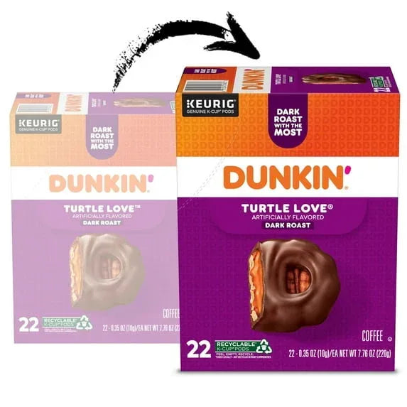 Dunkin’ Turtle Love Artificially Flavored Coffee, Dark Roast, Keurig K ...