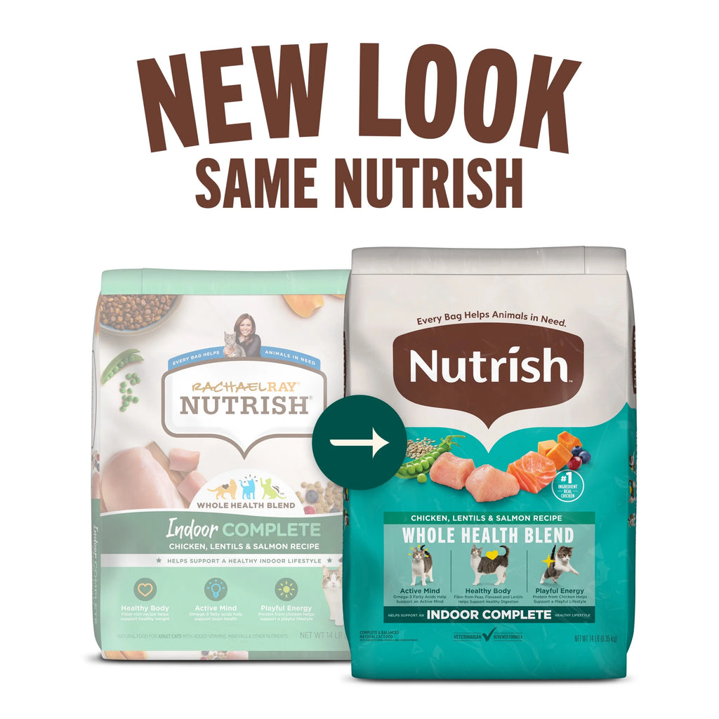 Nutrish Indoor Complete Chicken, Lentils & Salmon Recipe Dry Cat Food ...