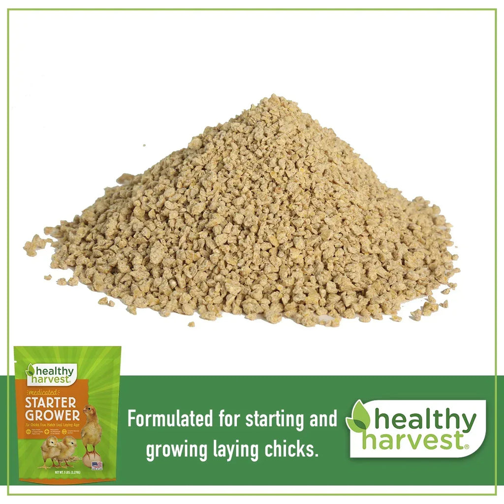 Healthy Harvest Medicated Starter Crumble Feed for Baby Chicks, 5 lb b ...