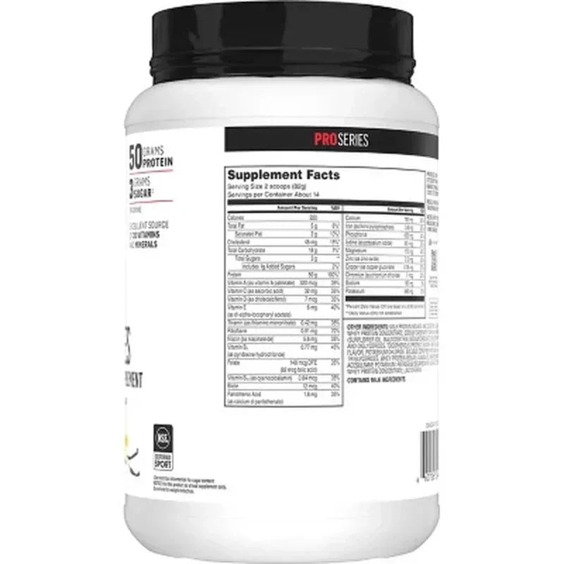 Muscle Milk Pro Series 50G Protein Powder Intense Vanilla 2.54 Lbs ...
