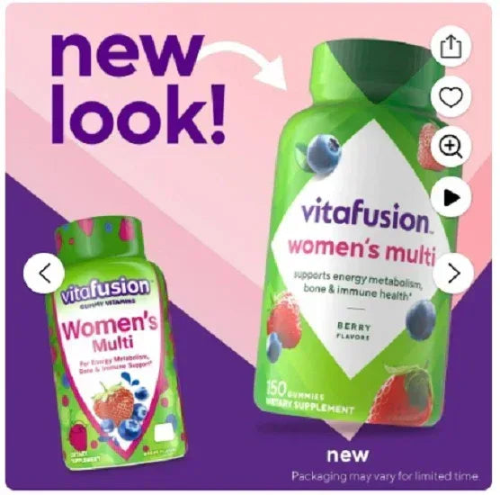 vitafusion Womens Multivitamin Gummies, Daily Vitamins for Women, Berr ...